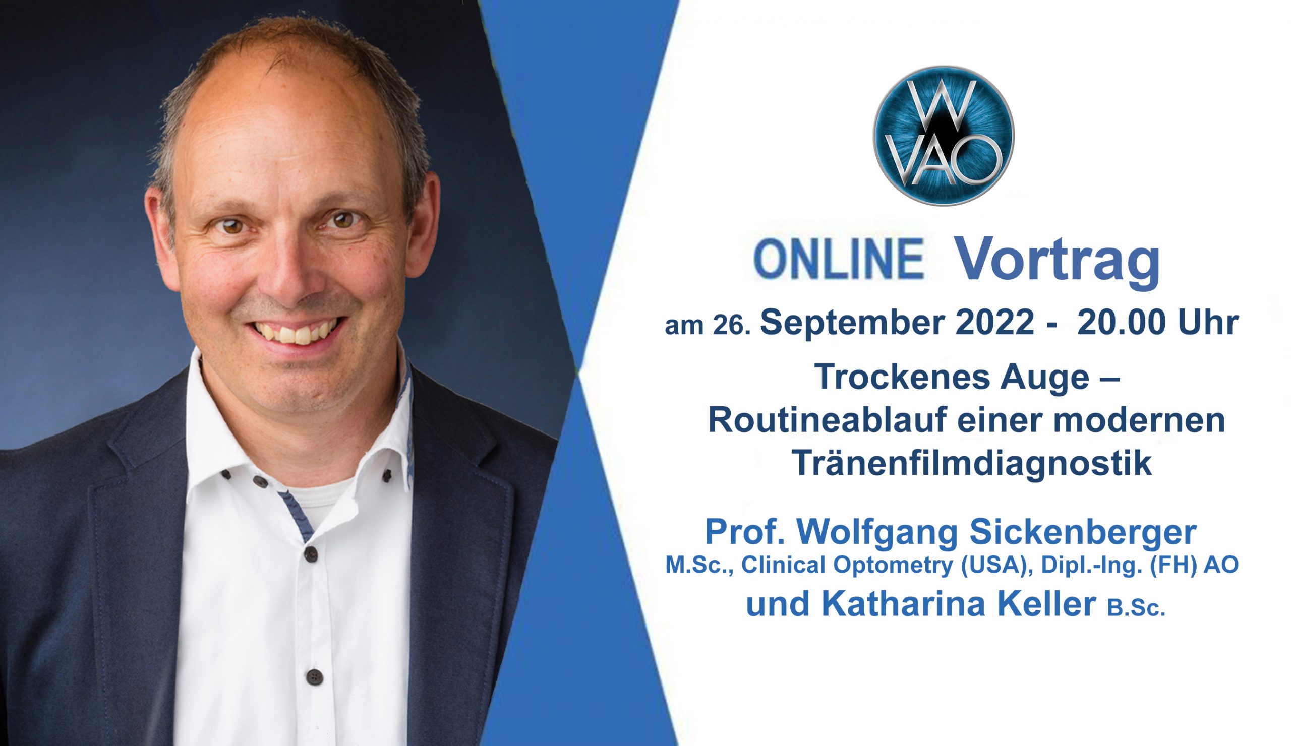 Einladung zum Online-Landesgruppenabend: Trockenes Auge - WVAO